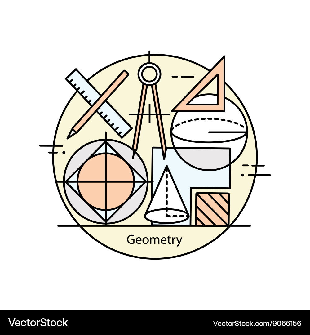 Modern color thin line concept of geometry Vector Image