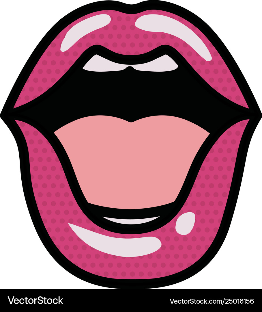 Open lips avatar character Royalty Free Vector Image