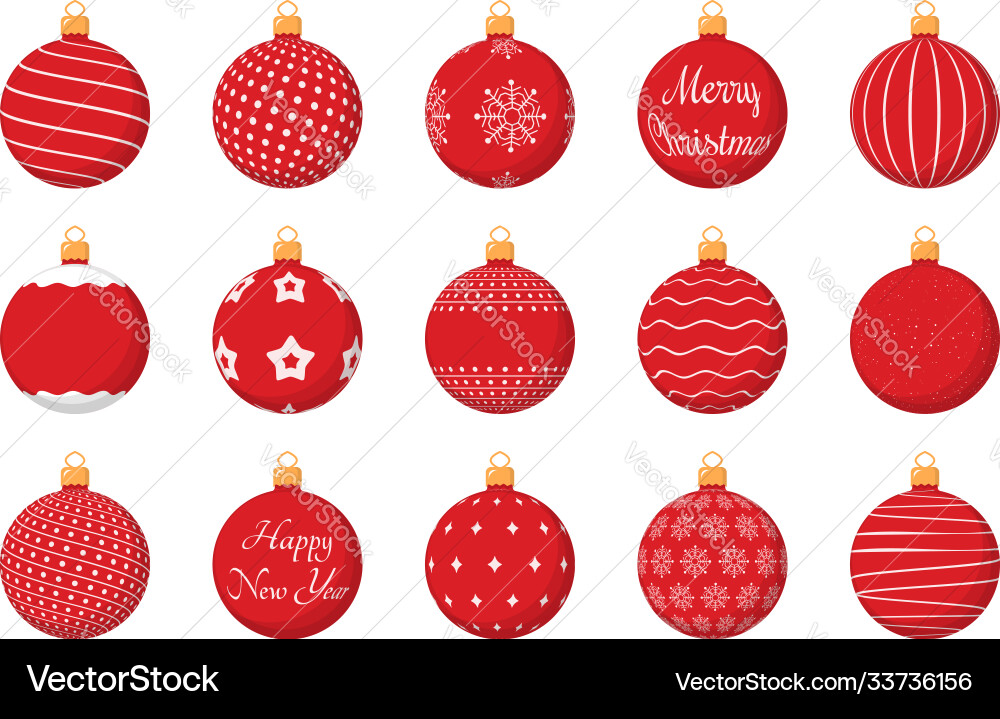 Red christmas balls Royalty Free Vector Image - VectorStock
