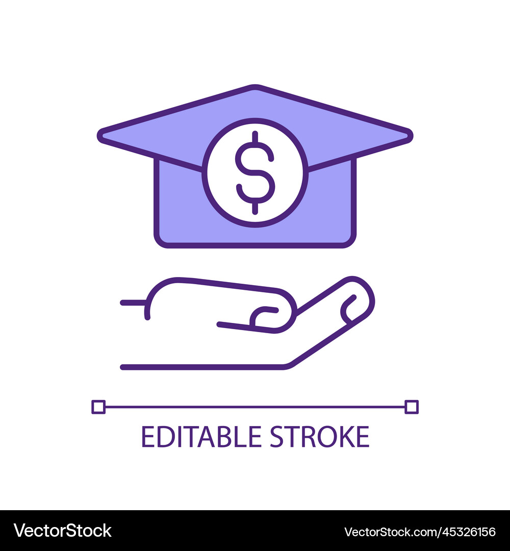 Scholarship rgb color icon Royalty Free Vector Image