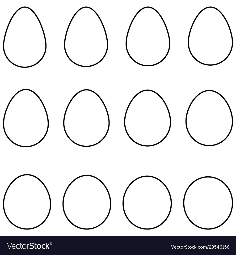 Set Egg Shape Egg Template Royalty Free Vector Image