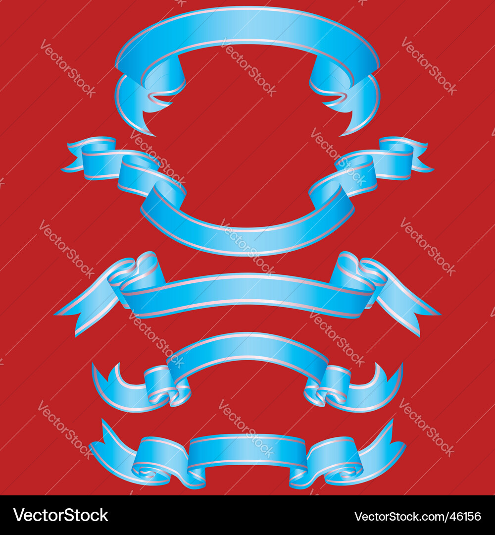 Set of blue ribbons Royalty Free Vector Image - VectorStock