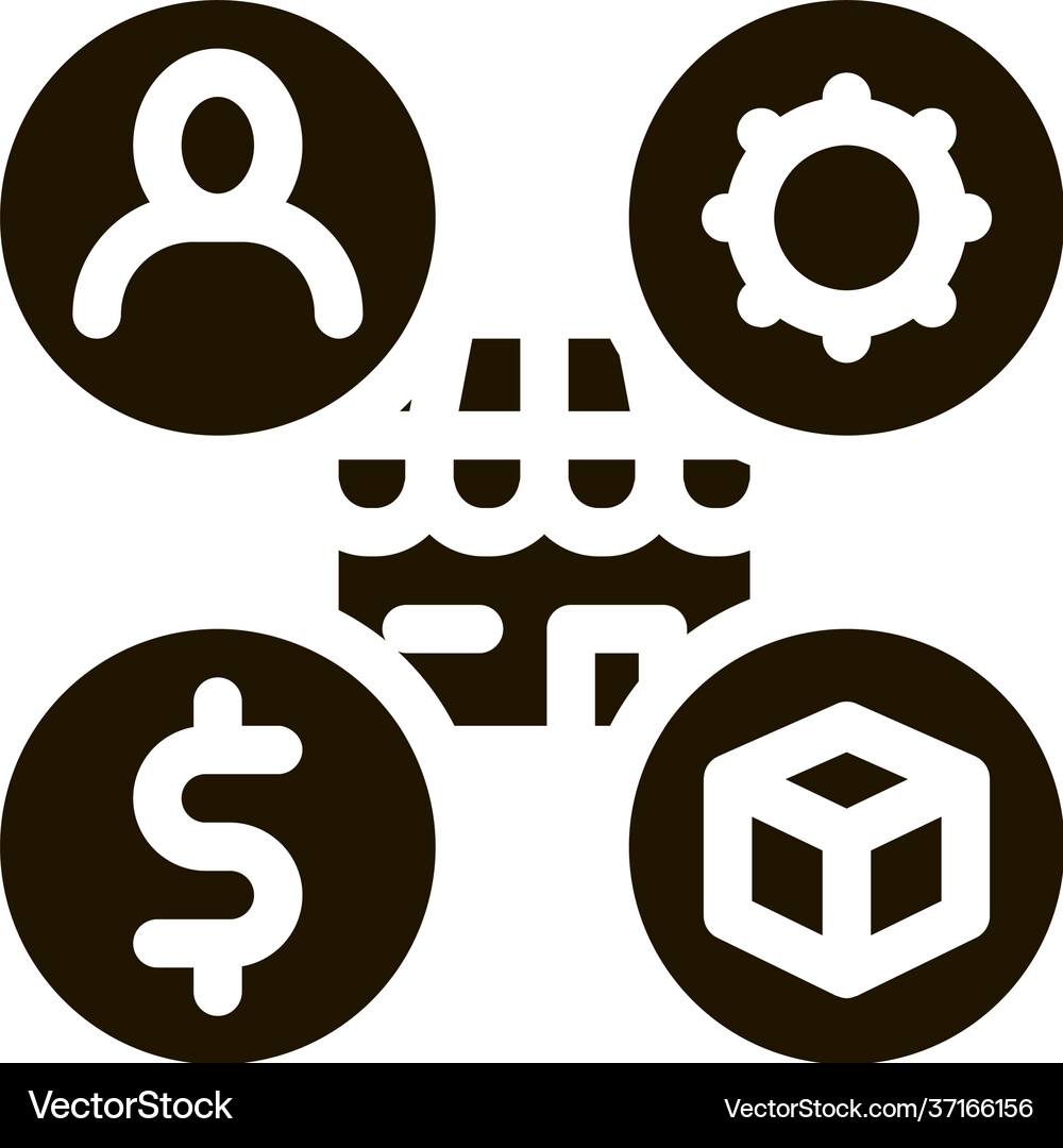 Shop manager work and delivery icon glyph Vector Image