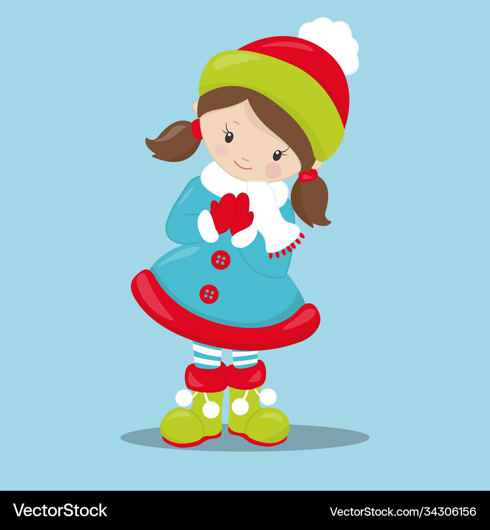 Snow girls 01 Royalty Free Vector Image - VectorStock