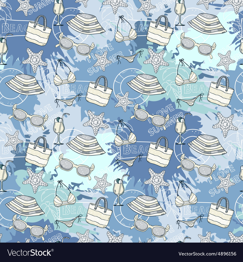 Summer blue pattern Royalty Free Vector Image - VectorStock