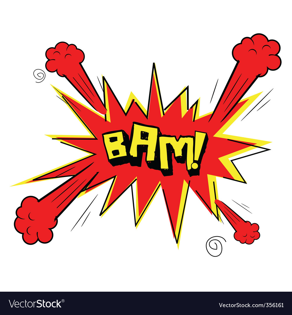 Bam text Royalty Free Vector Image - VectorStock