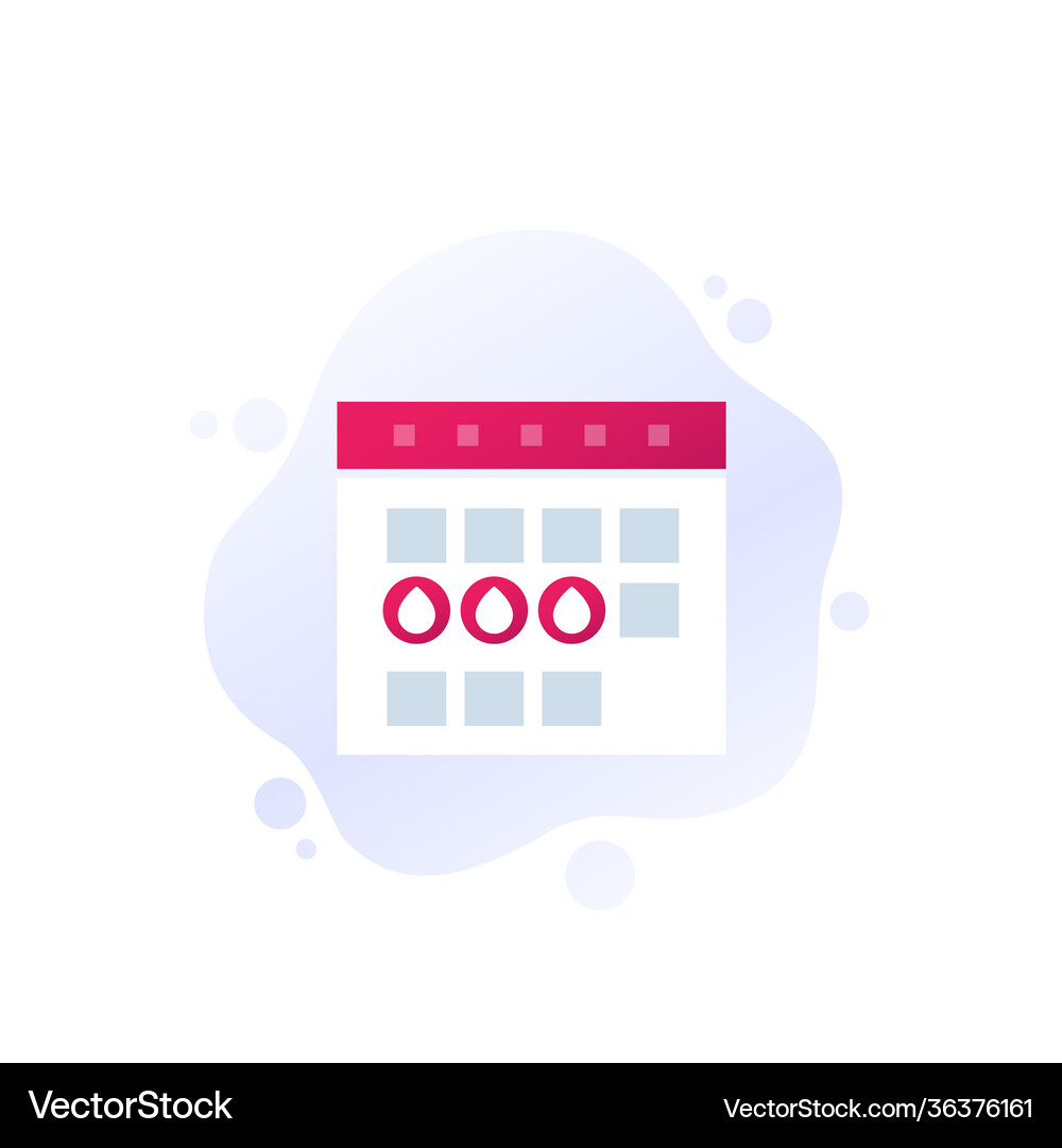 Menstruation calendar menstrual period icon Vector Image