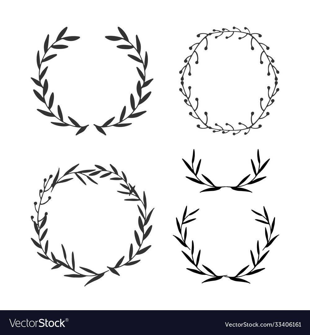 Set leaf frames decorative elements Royalty Free Vector