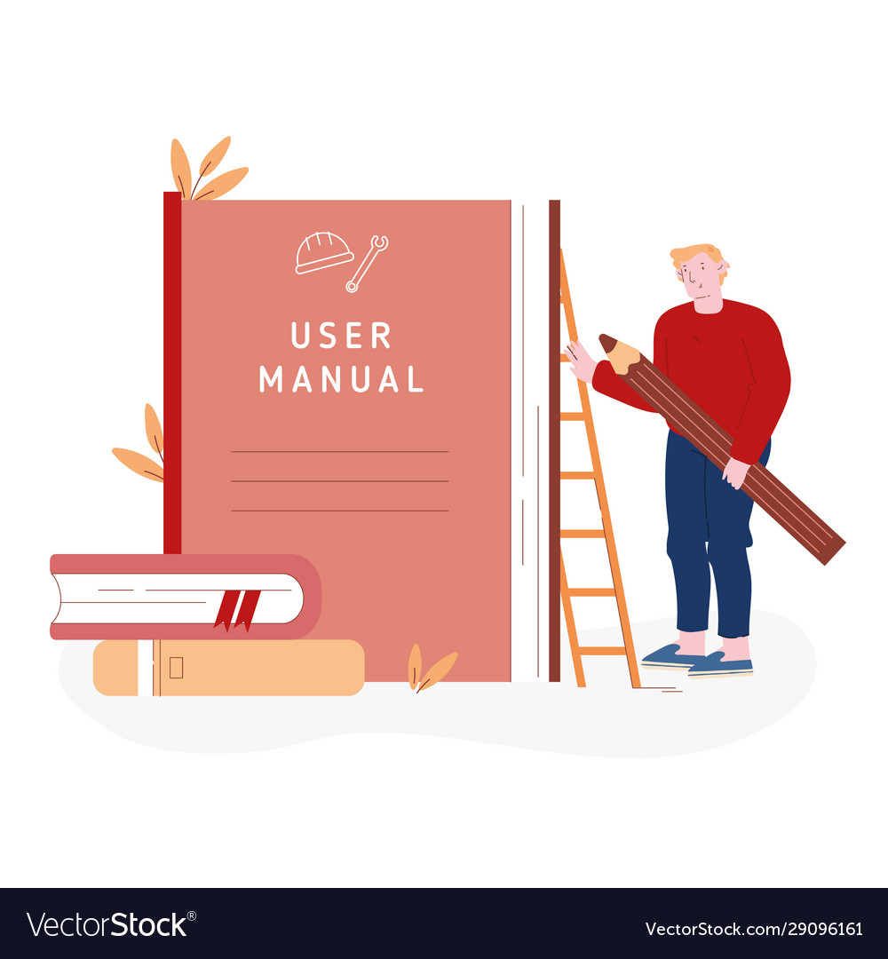 User manual tutorial concept reading Royalty Free Vector