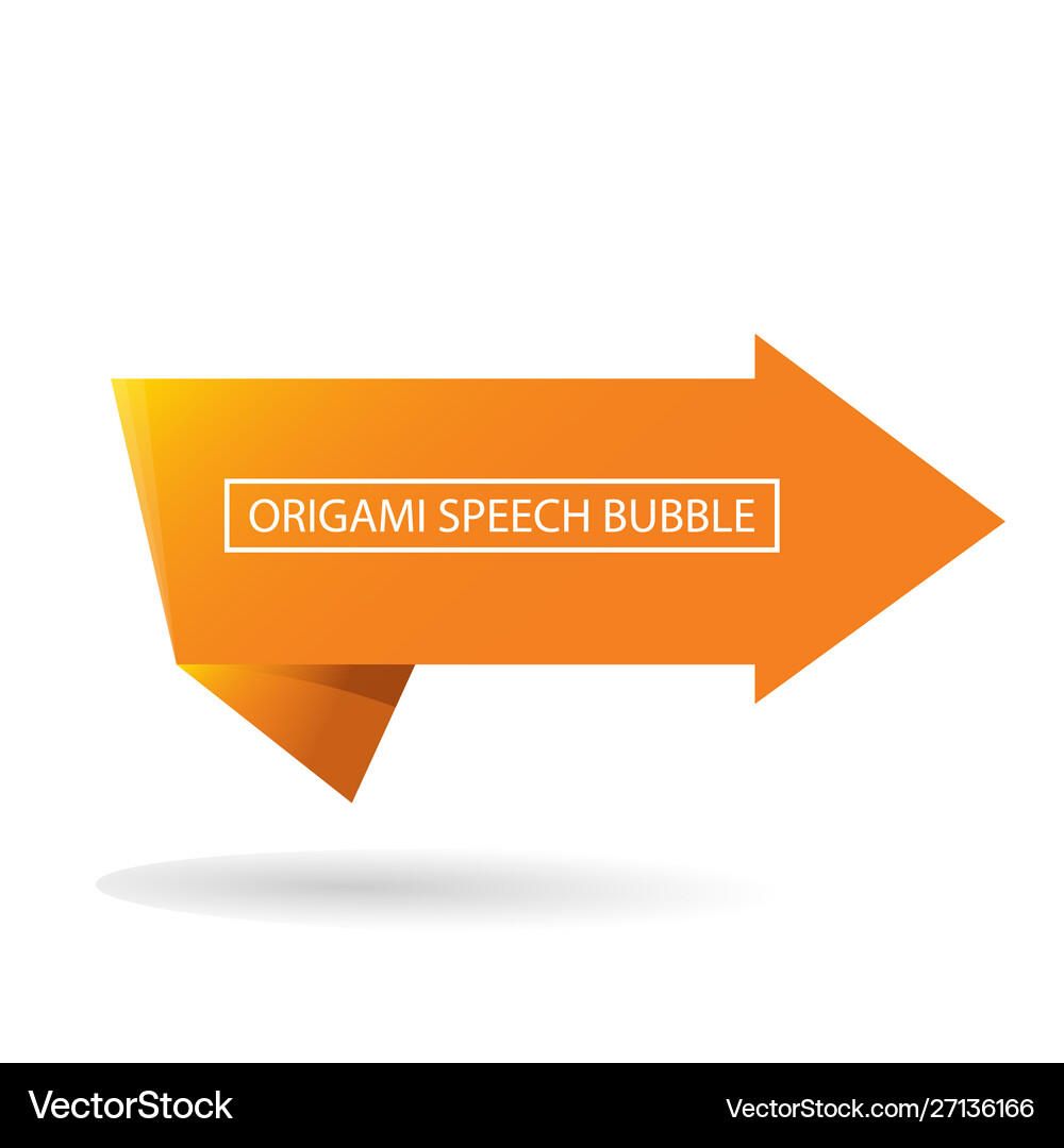 Abstract orange origami speech bubble or banner Vector Image
