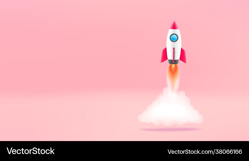 Business start up concept horizontal pink banner Vector Image