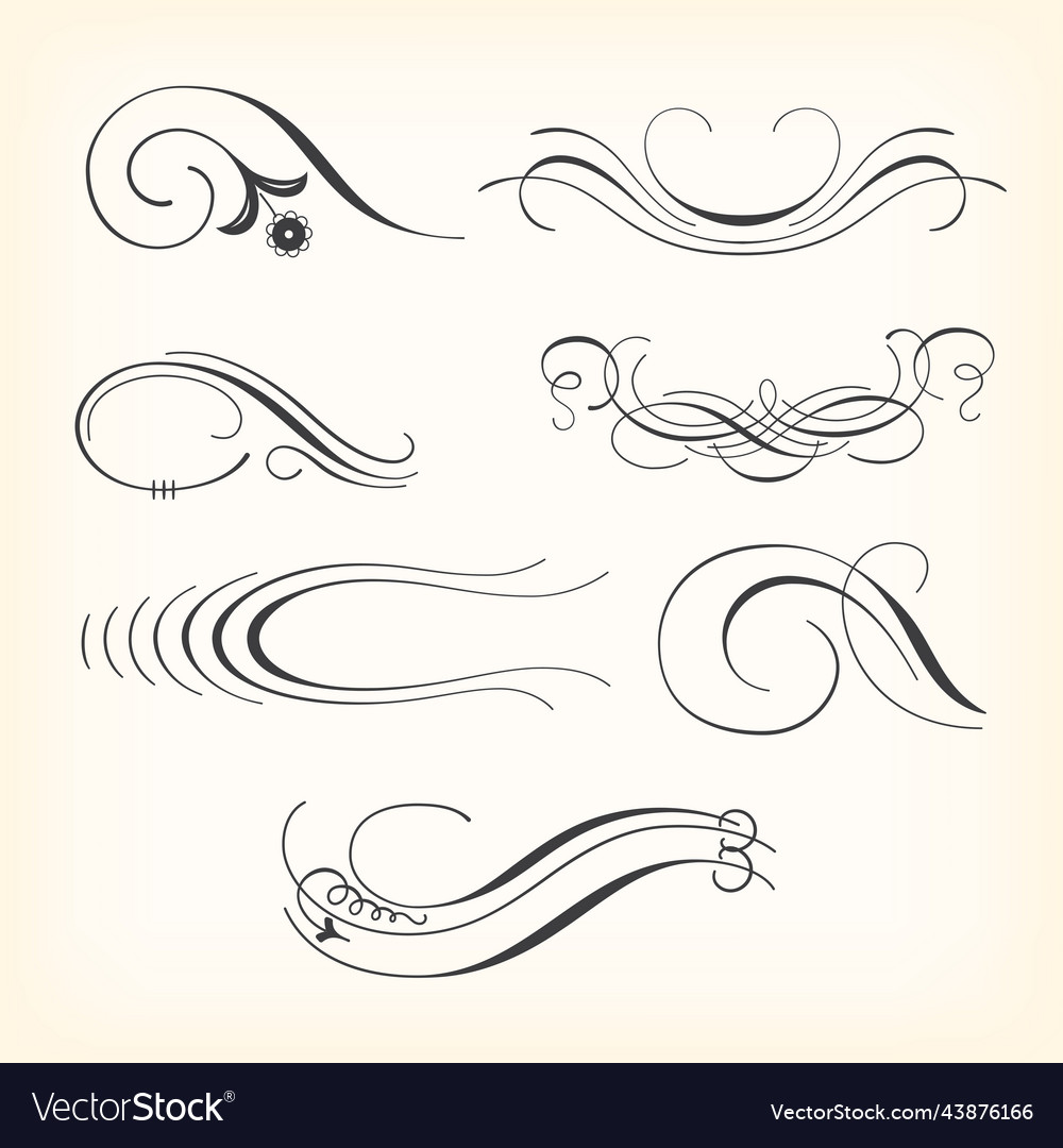 Calligraphic elements Royalty Free Vector Image