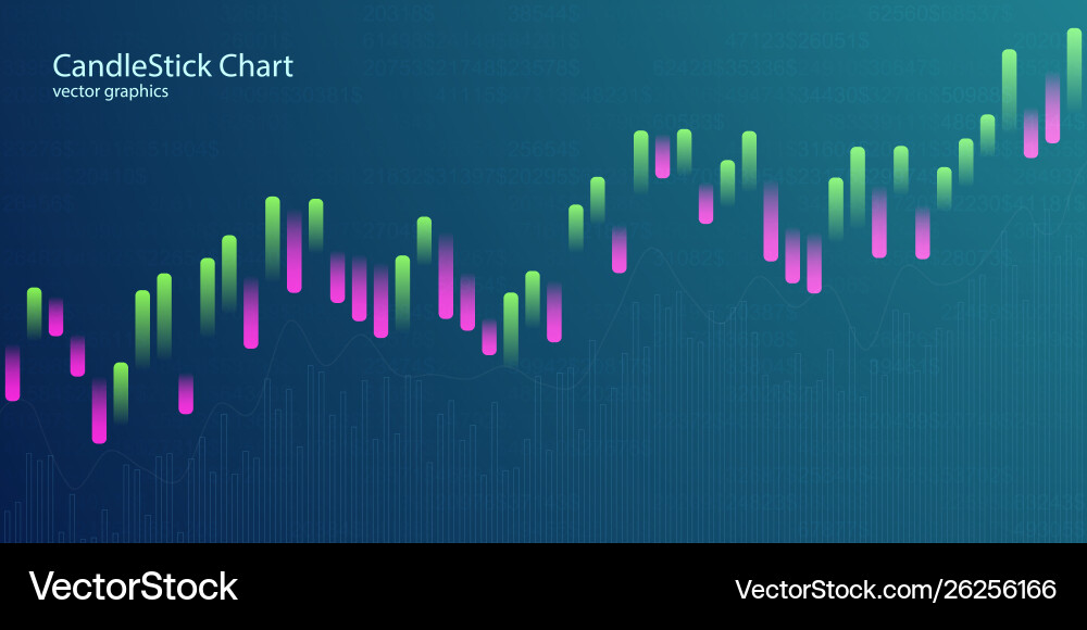 Candlestick chart for market presentation report Vector Image