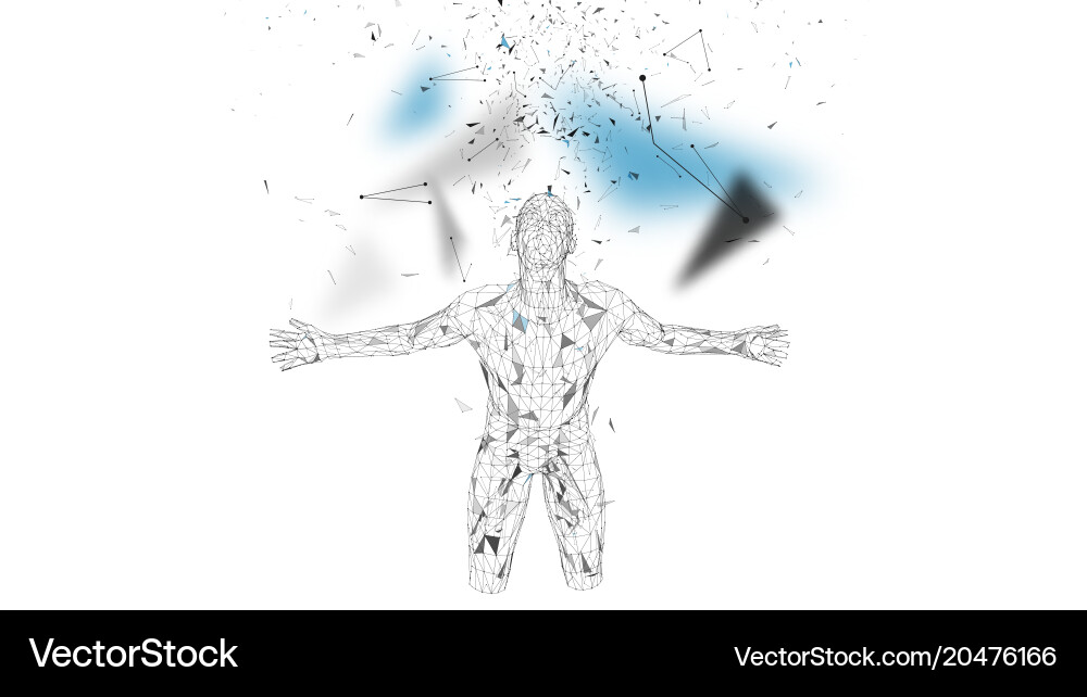 Conceptual abstract man connected lines dots Vector Image