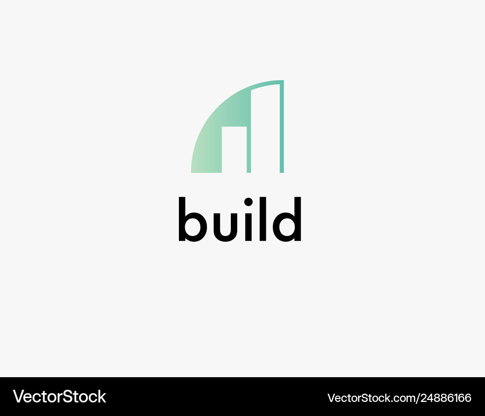 Creative geometric logo building icon Royalty Free Vector