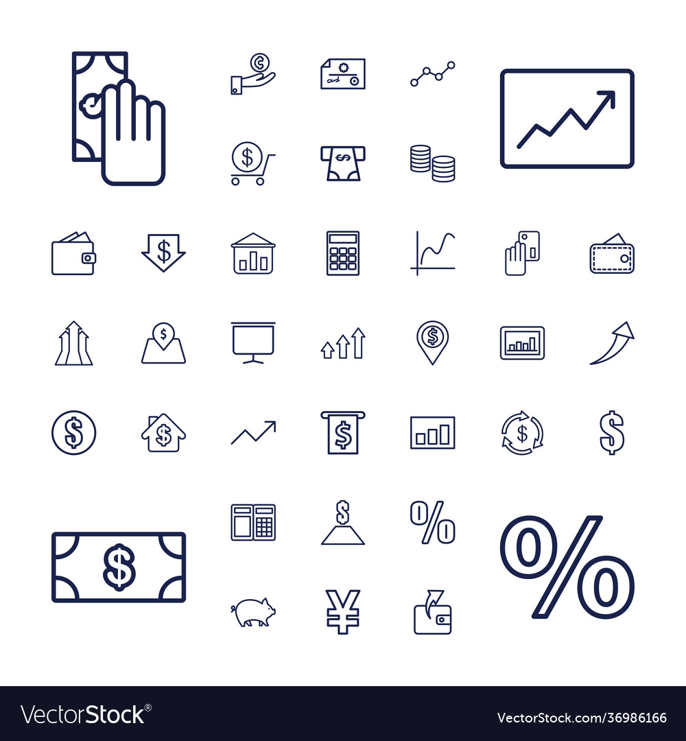 Financial icons Royalty Free Vector Image - VectorStock