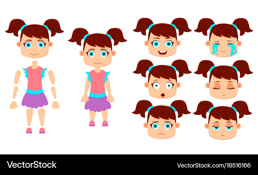 Girl for animation Royalty Free Vector Image - VectorStock
