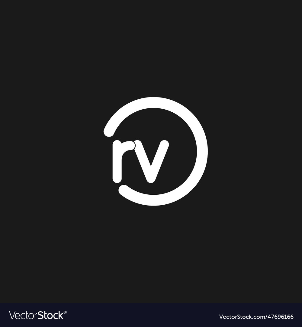 Initials rv logo monogram with simple circles Vector Image