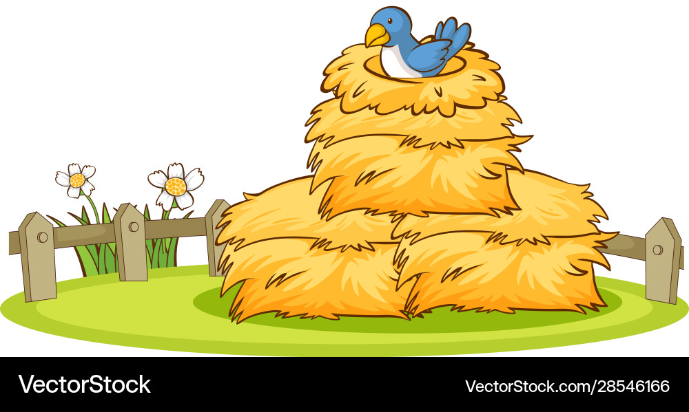 Isolated picture bird in nest Royalty Free Vector Image