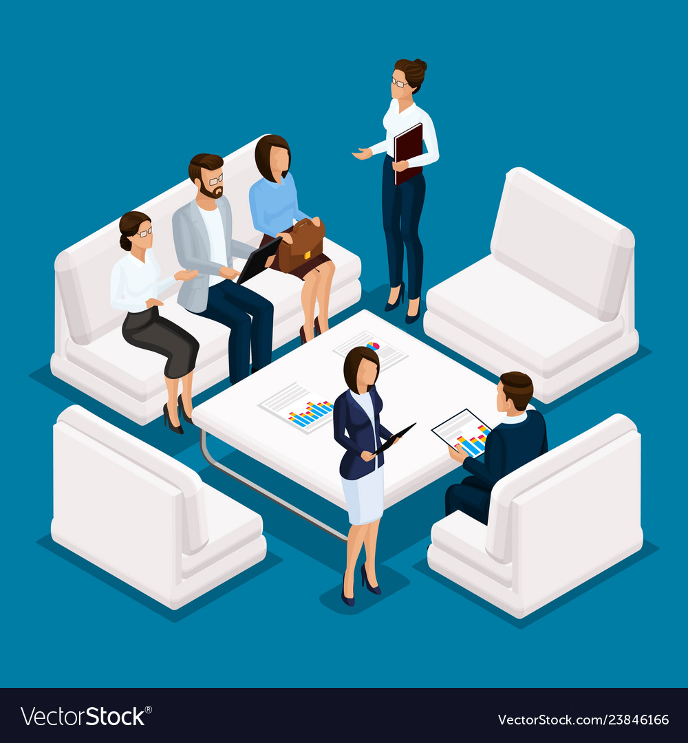 Isometric 3d Business Conception Royalty Free Vector Image