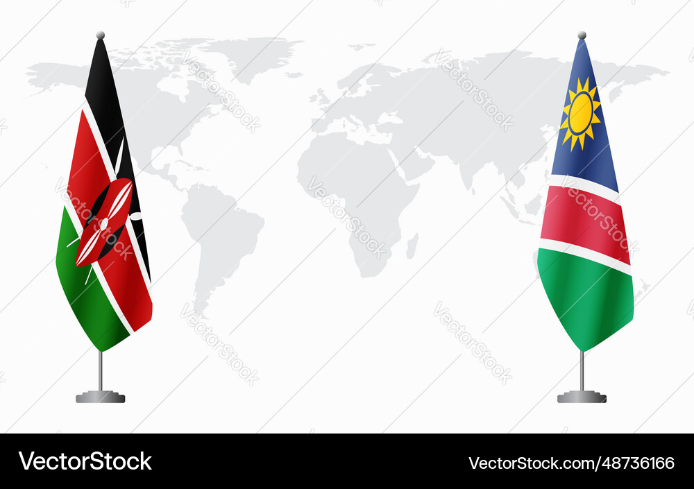 Kenya and namibia flags for official meeting Vector Image