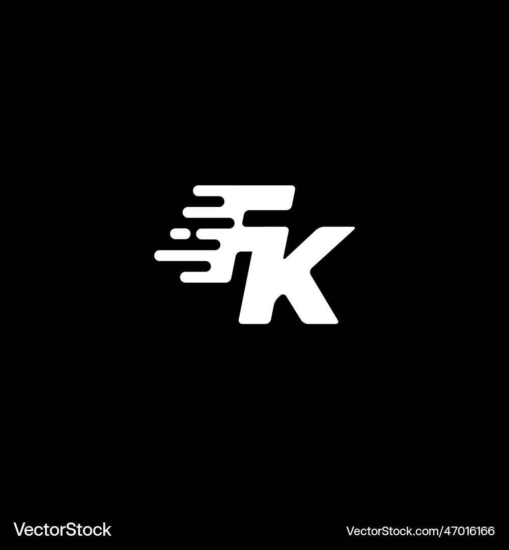 Letter fk fast speed technology modern logo design