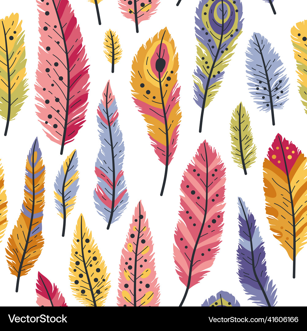 Seamless pattern of decorative colored animals Vector Image