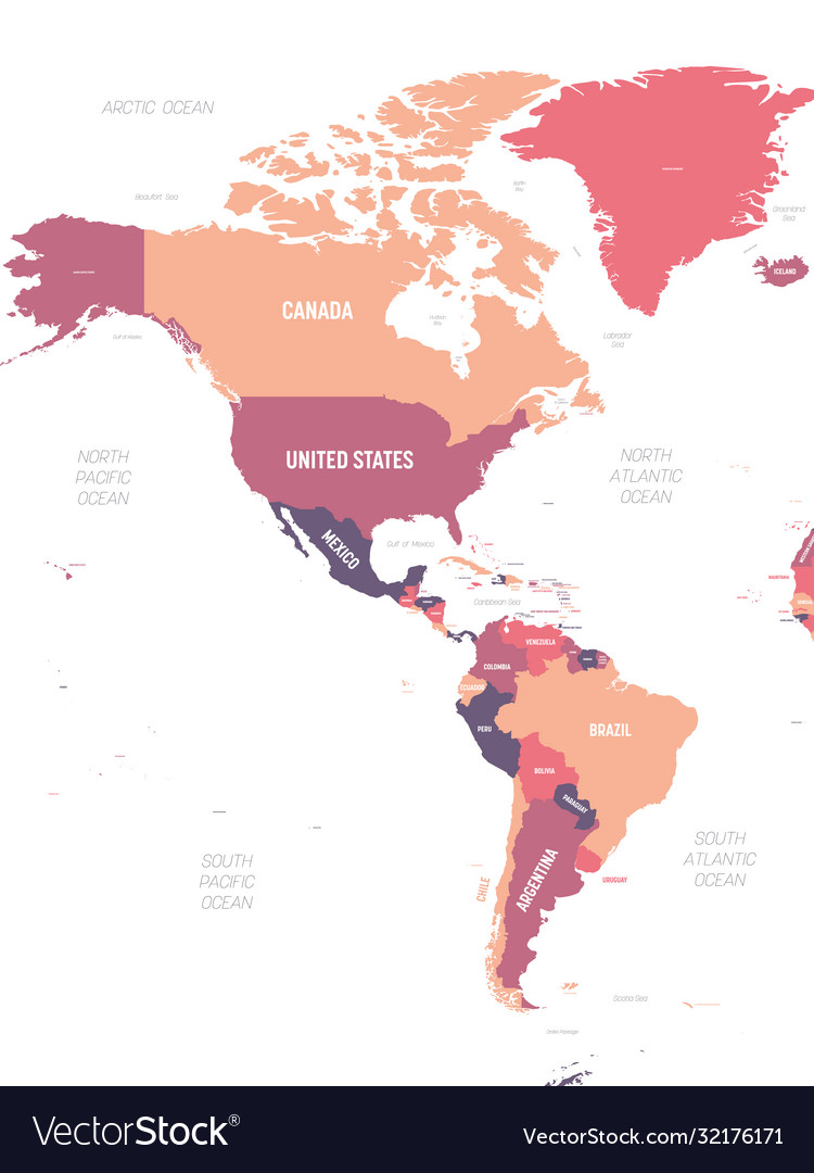 Labeled Map Of The Americas