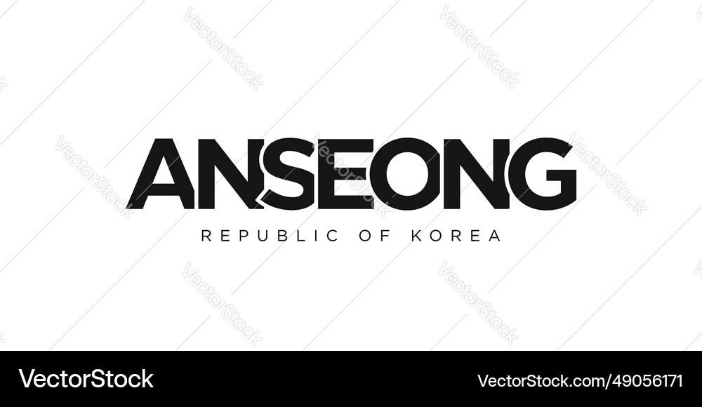 Anseong in the korea emblem design features Vector Image