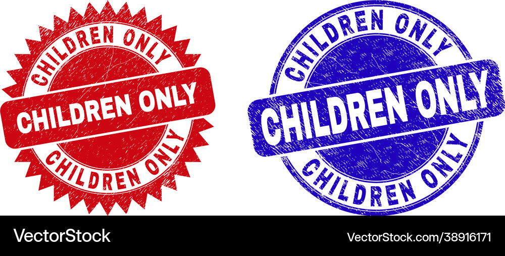 Children only round and rosette stamp seals Vector Image