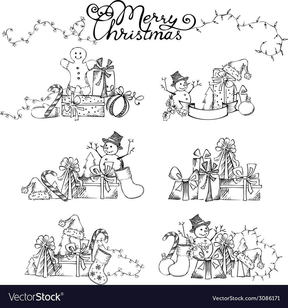 Christmas design elements Royalty Free Vector Image