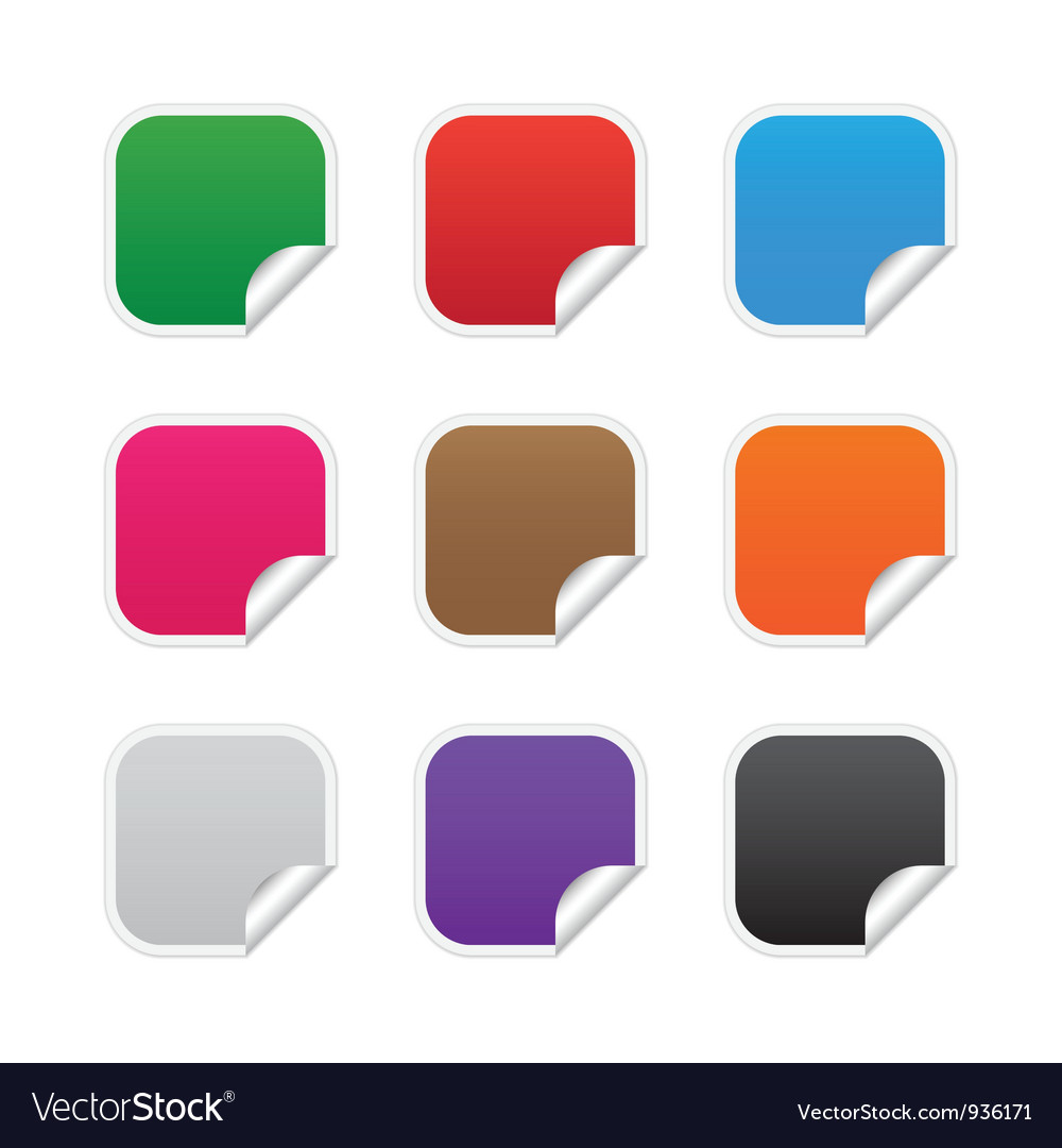 Colorful square labels Royalty Free Vector Image