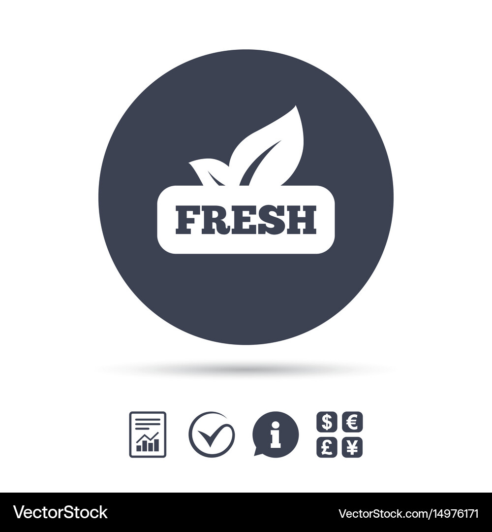 Fresh product sign icon leaf symbol Royalty Free Vector