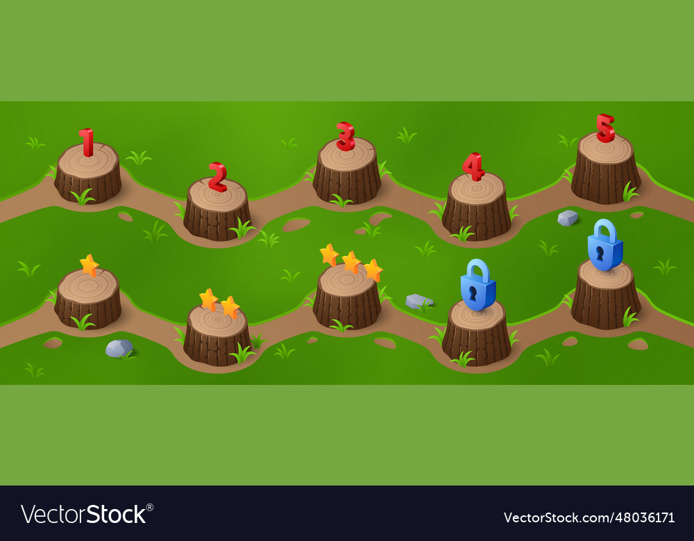 Game level indicator to select on map ui interface