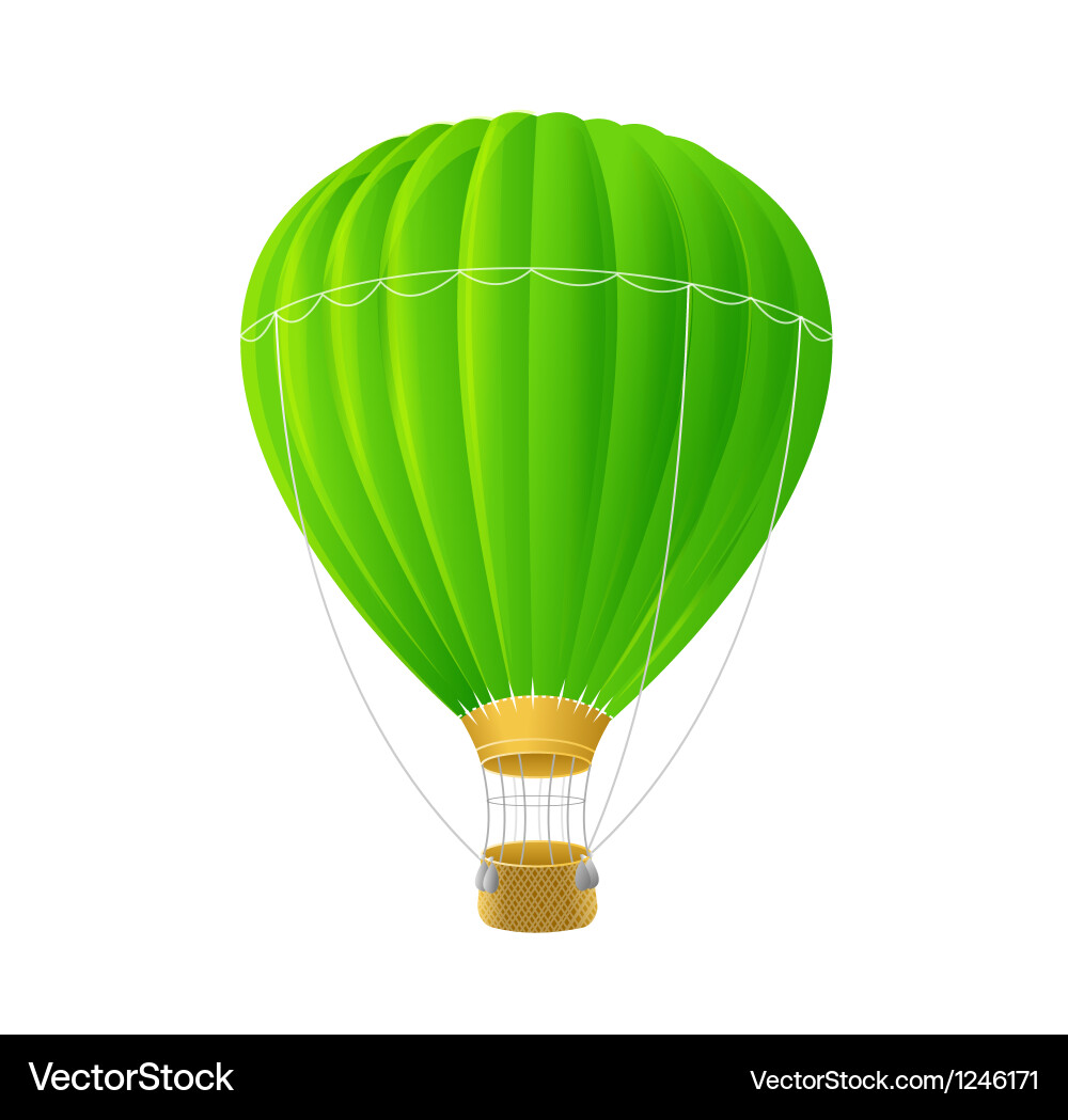 Green air ballon isolated on white Royalty Free Vector Image