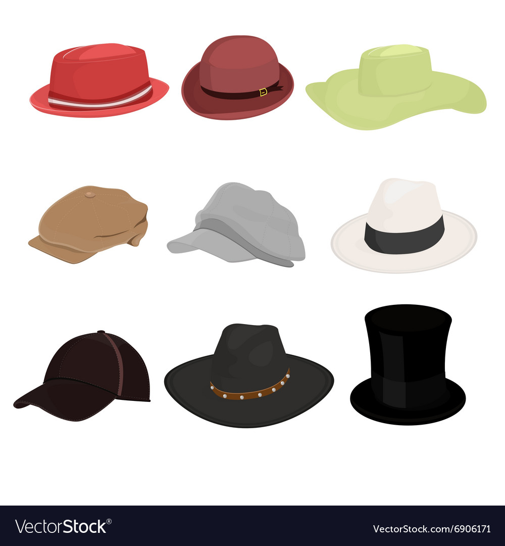 Hat collaction set 01 Royalty Free Vector Image