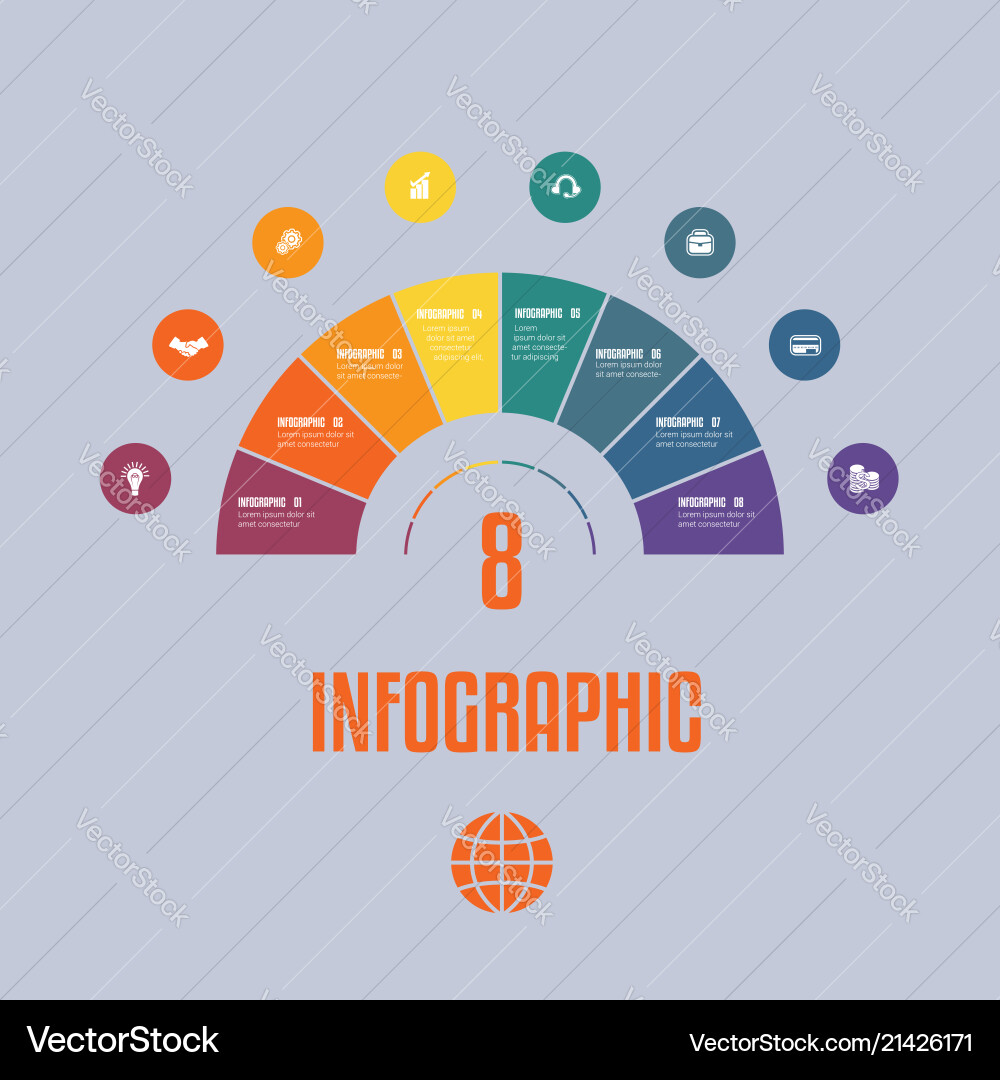 Infographic template from colourful parts Vector Image