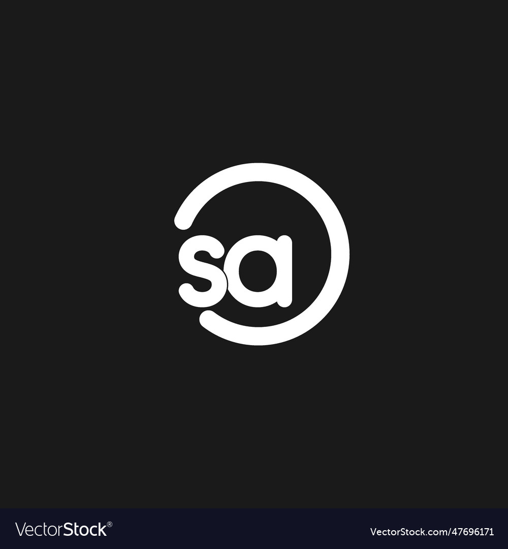 Initials sa logo monogram with simple circles Vector Image