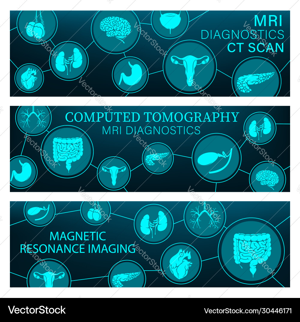 Mri diagnostics and ct scan medical banners Vector Image