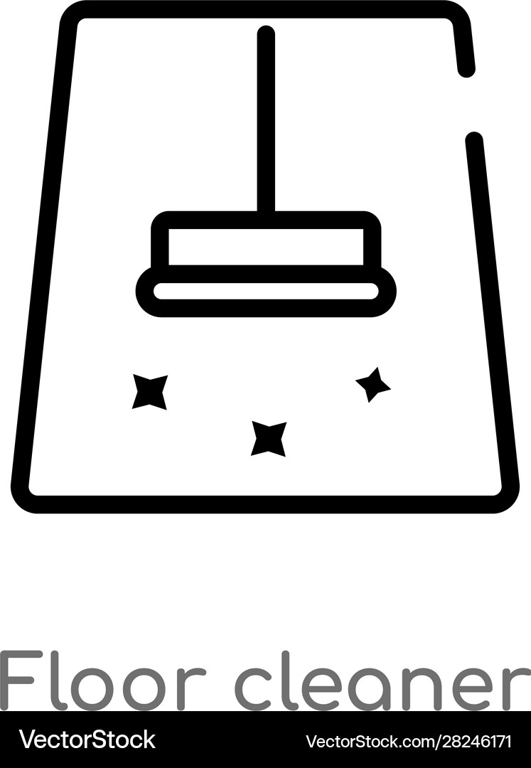 Outline floor cleaner icon isolated black simple Vector Image