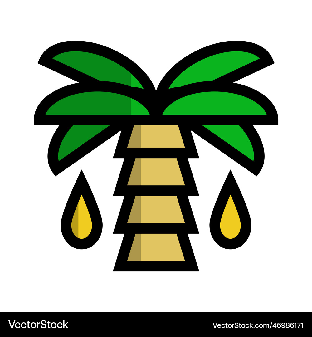 Palm oil and oil tree Royalty Free Vector Image