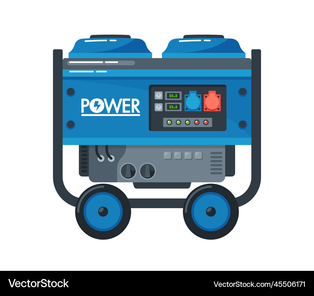 Portable diesel power generator for electricity Vector Image