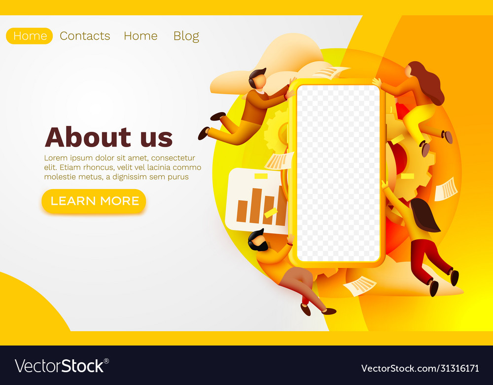 Smartphone application and fly people mobile web Vector Image