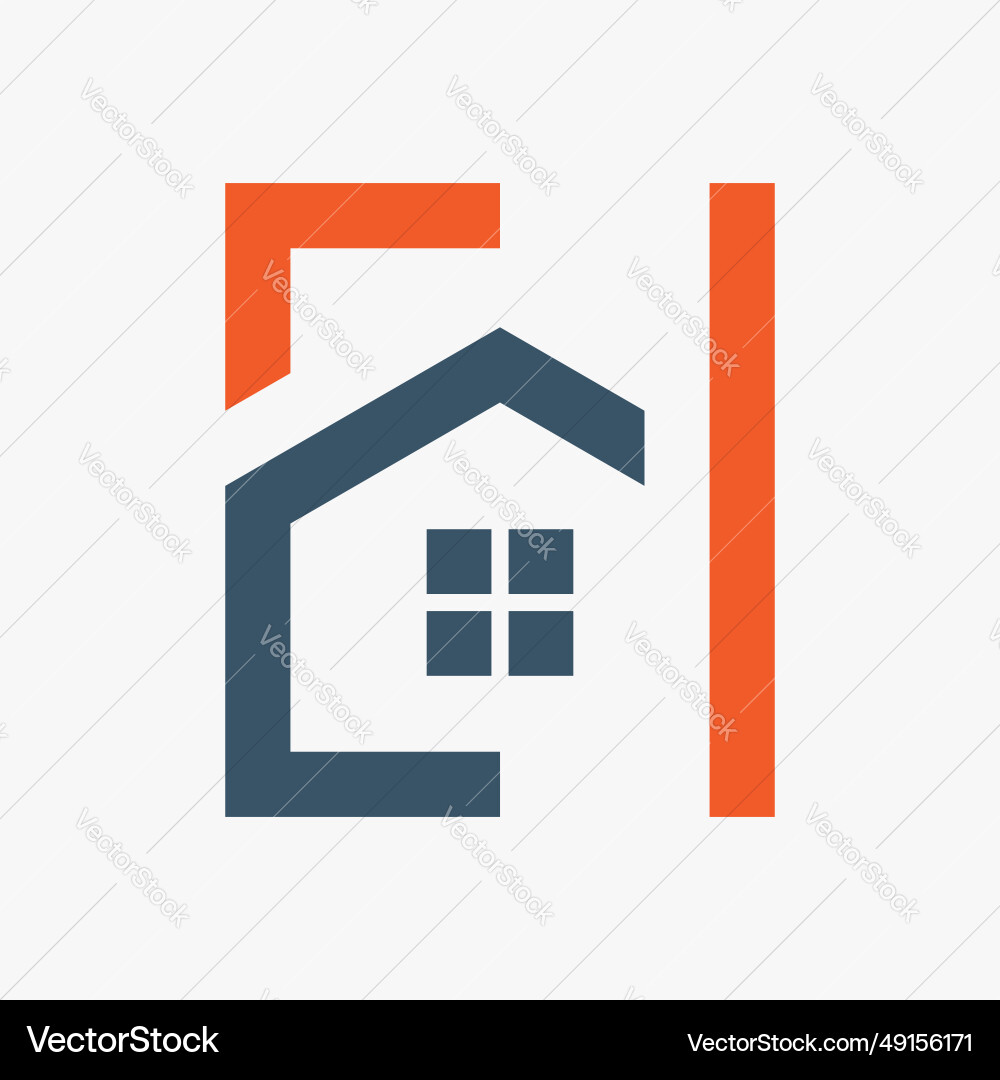 Square real estate house logo Royalty Free Vector Image