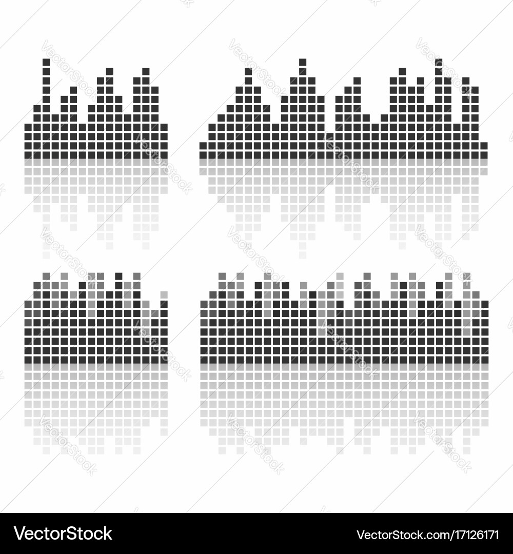 Square sound waveforms music waves logo for sound Vector Image