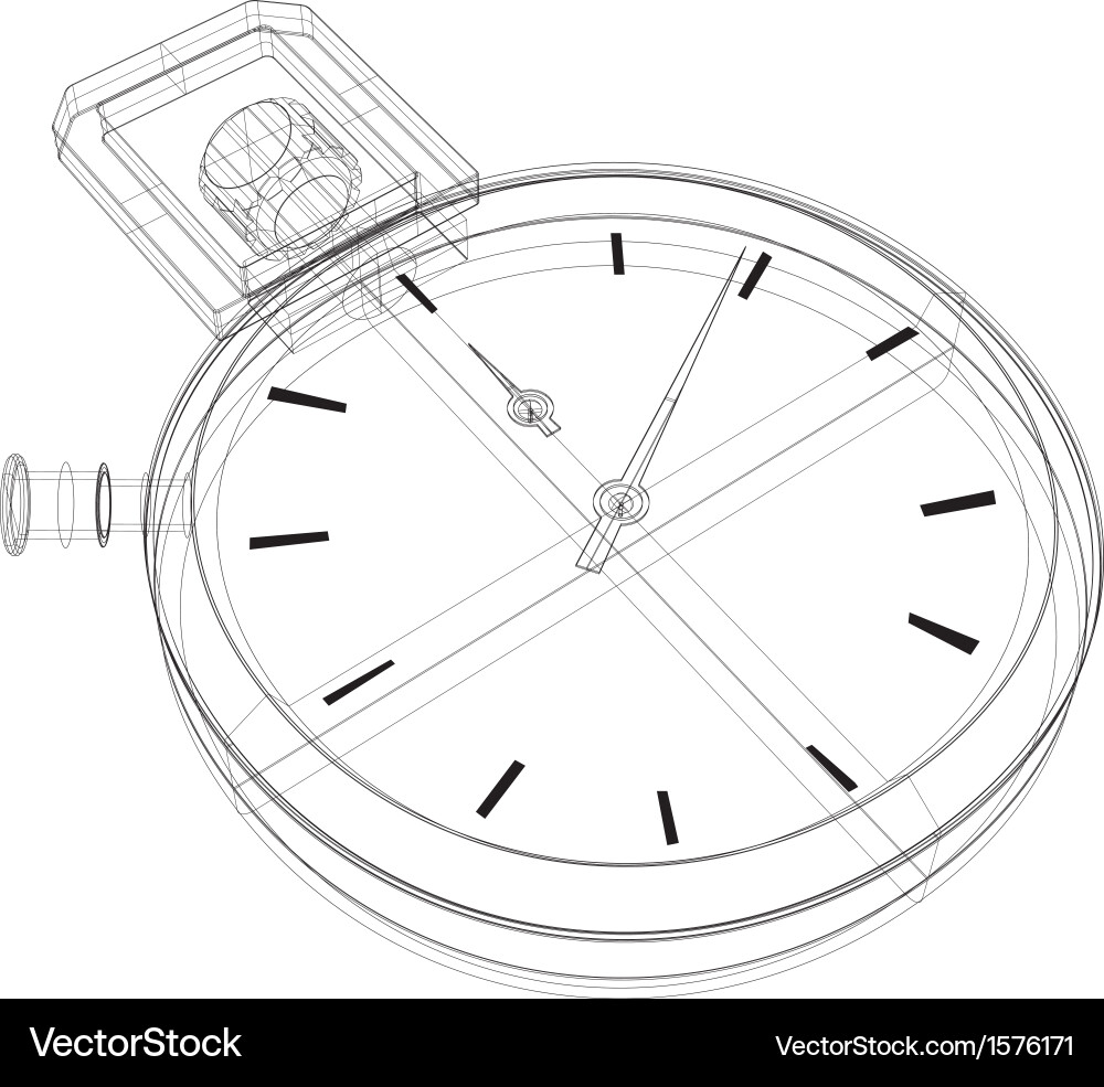 Stopwatch wireframe Royalty Free Vector Image - VectorStock