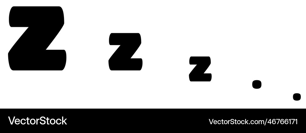 Zzz sleep snore text icon isolated on white Vector Image