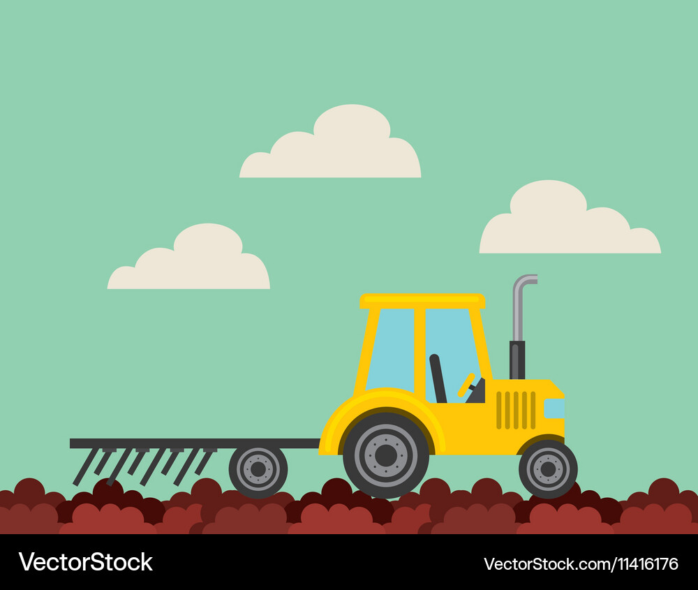 Agriculture production landscape icon Royalty Free Vector