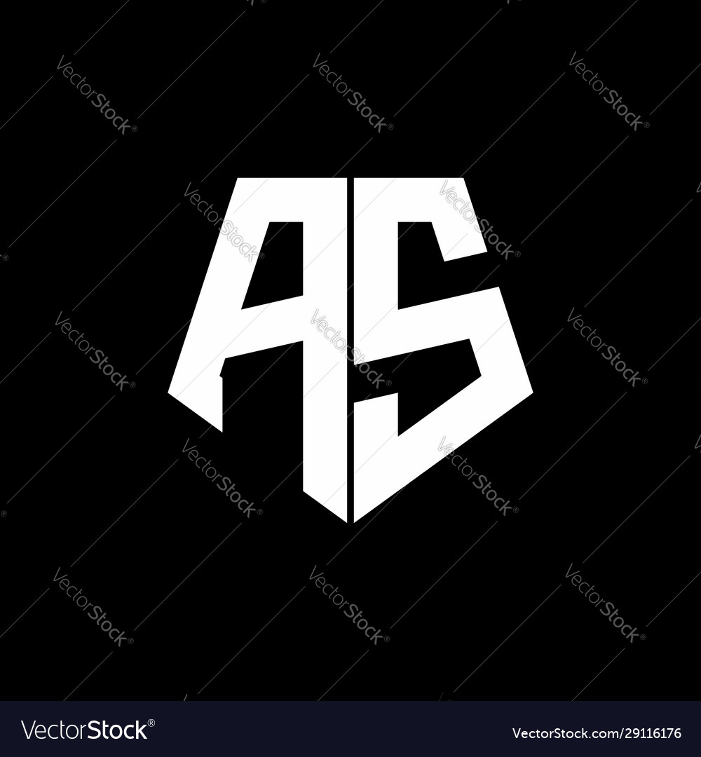 As logo monogram with pentagon shape style design Vector Image