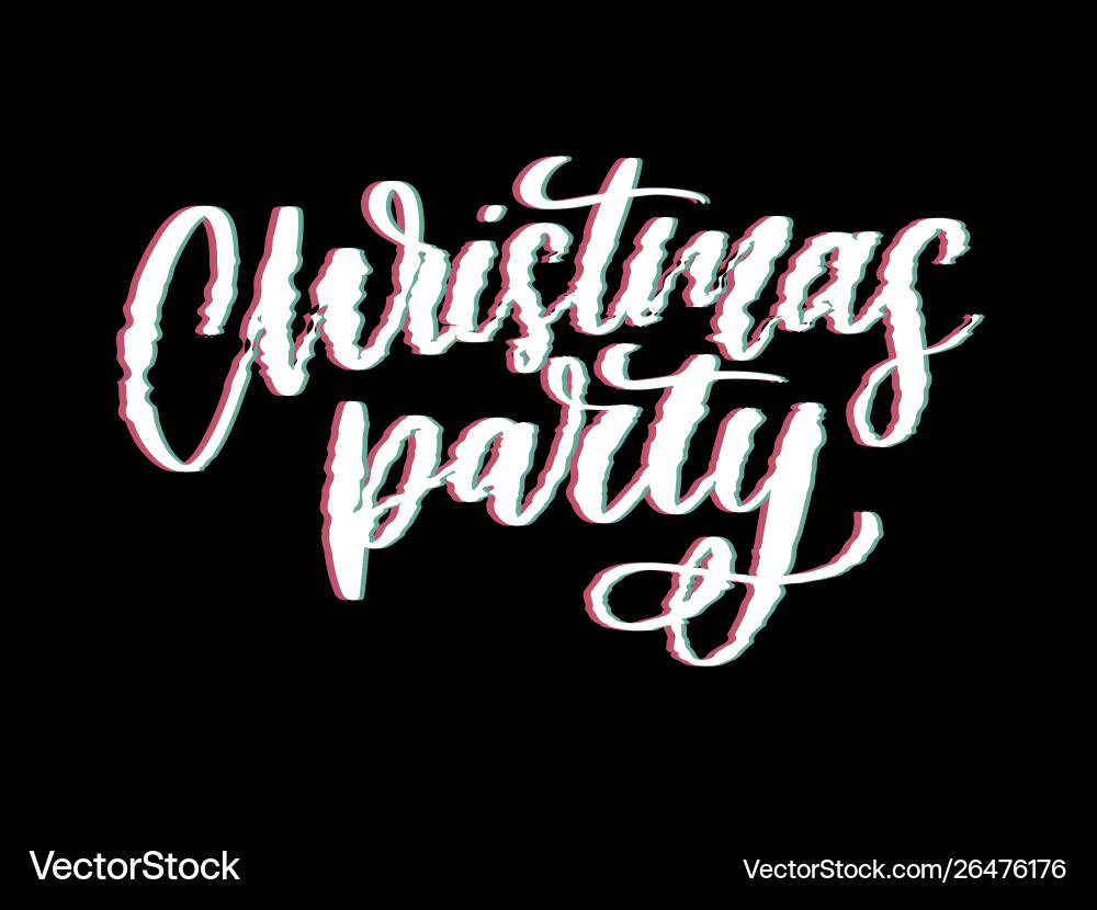 Christmas party poster template hand written Vector Image